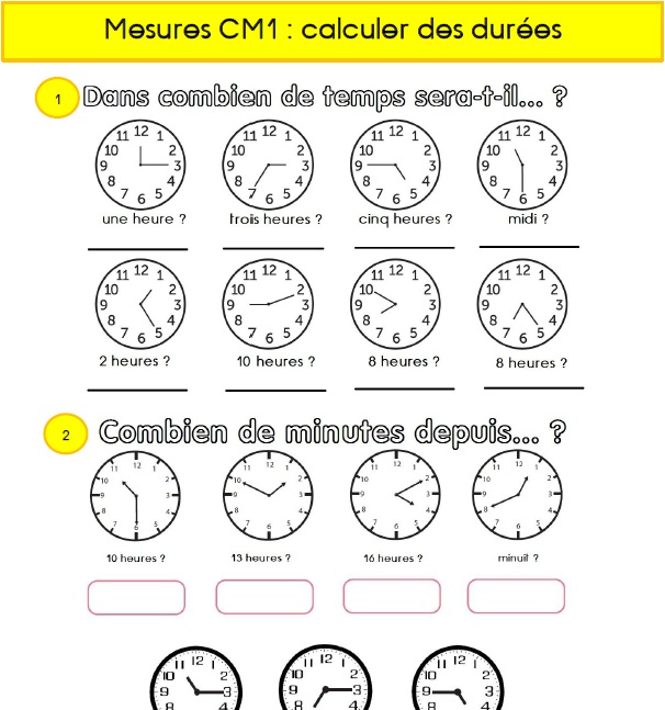 heures | MA MAITRESSE DE CM1-CM2